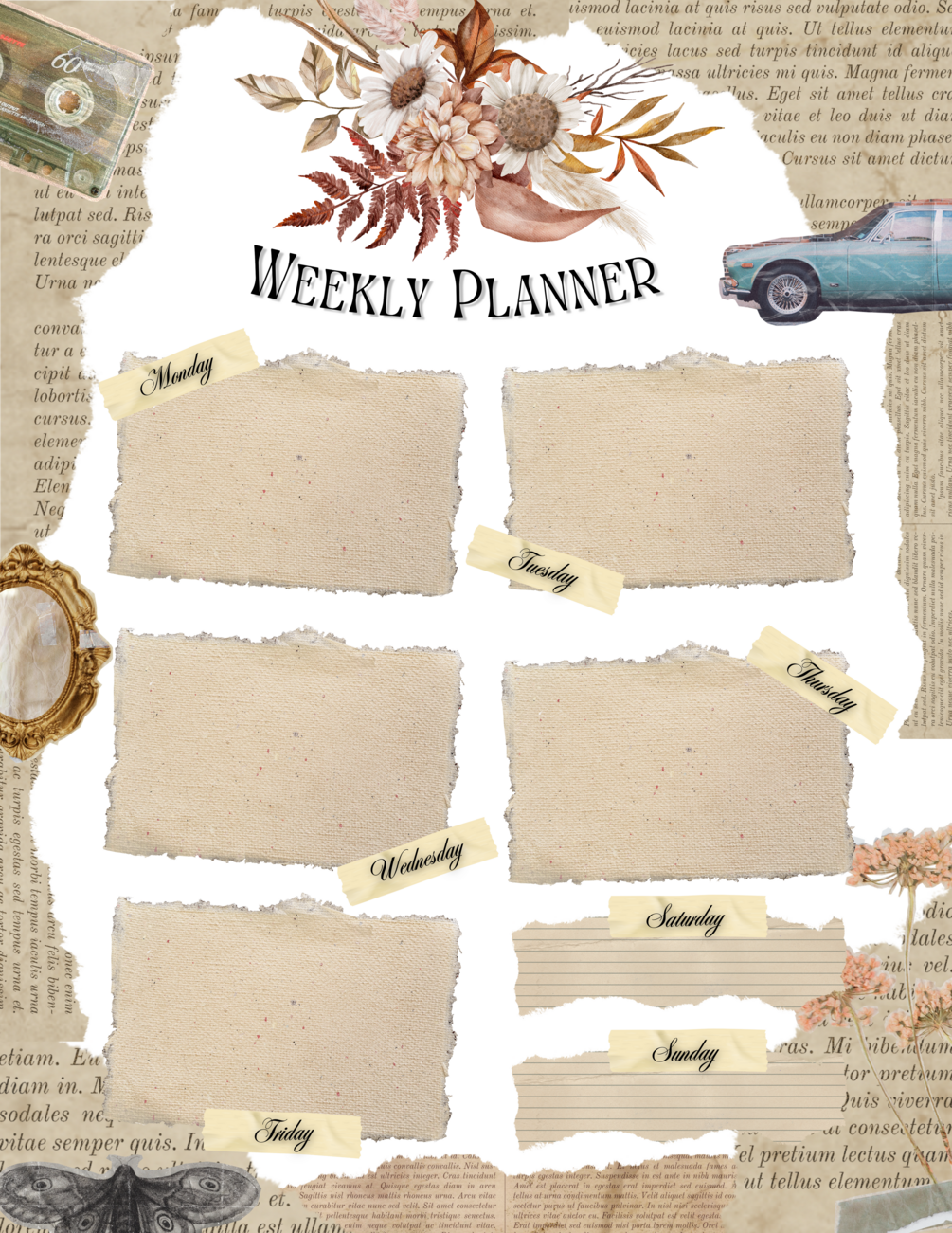 Vintage Elegance: A Weekly Planner