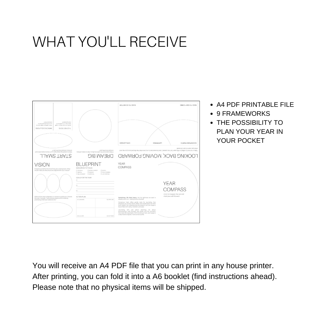 Year Compass – Printable 2025 Planner | Reflect, Dream, Plan