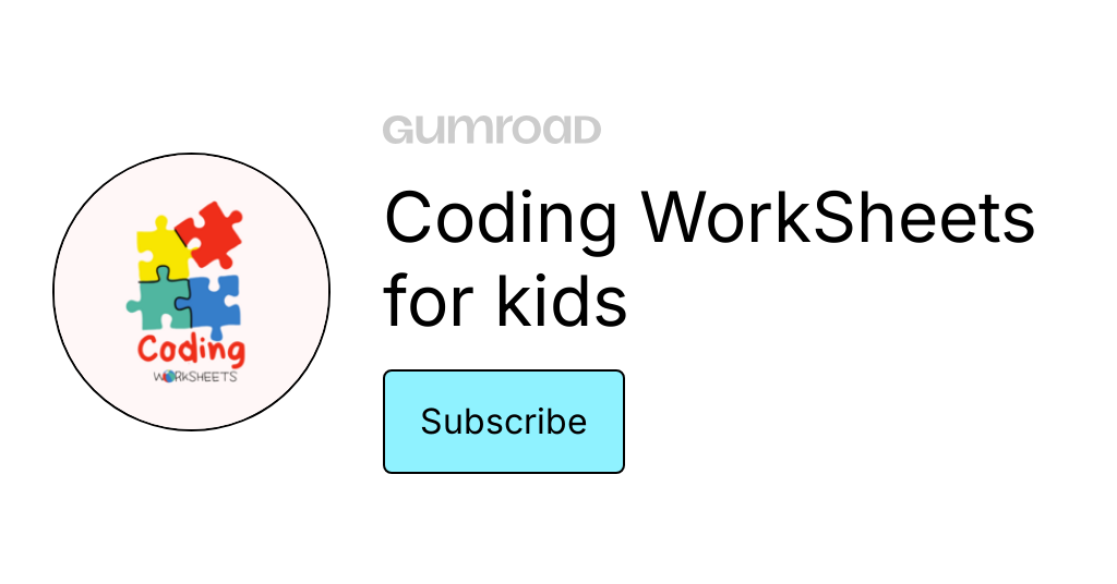 Coding WorkSheets for kids