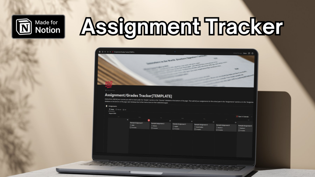 Simple Assignment Tracker Template For Notion!