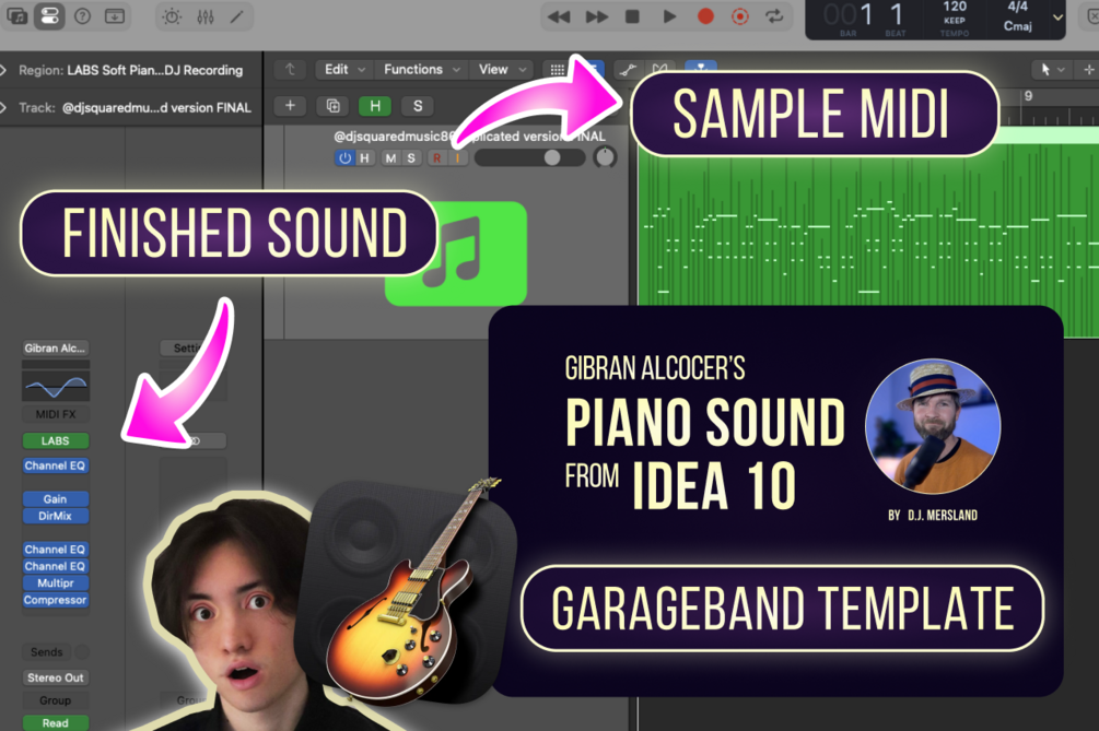 Idea 10 Soft Piano: GarageBand Template Project