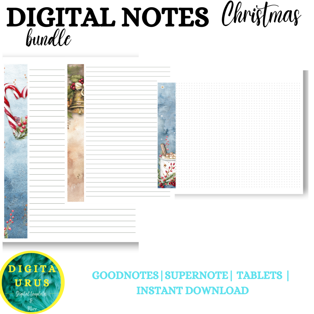 Christmas Digital Background Paper, Supernote background, Digital ...