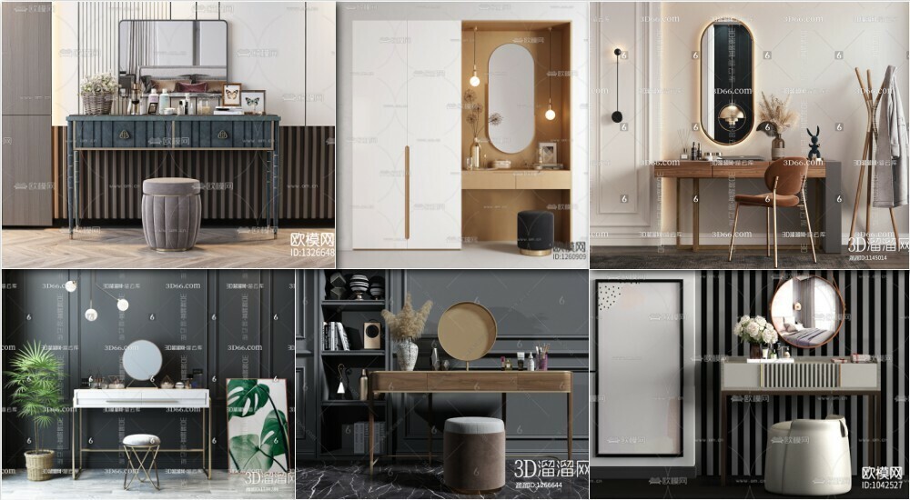 Dressing tables collections Part 2 - 3d model, 3dsmax