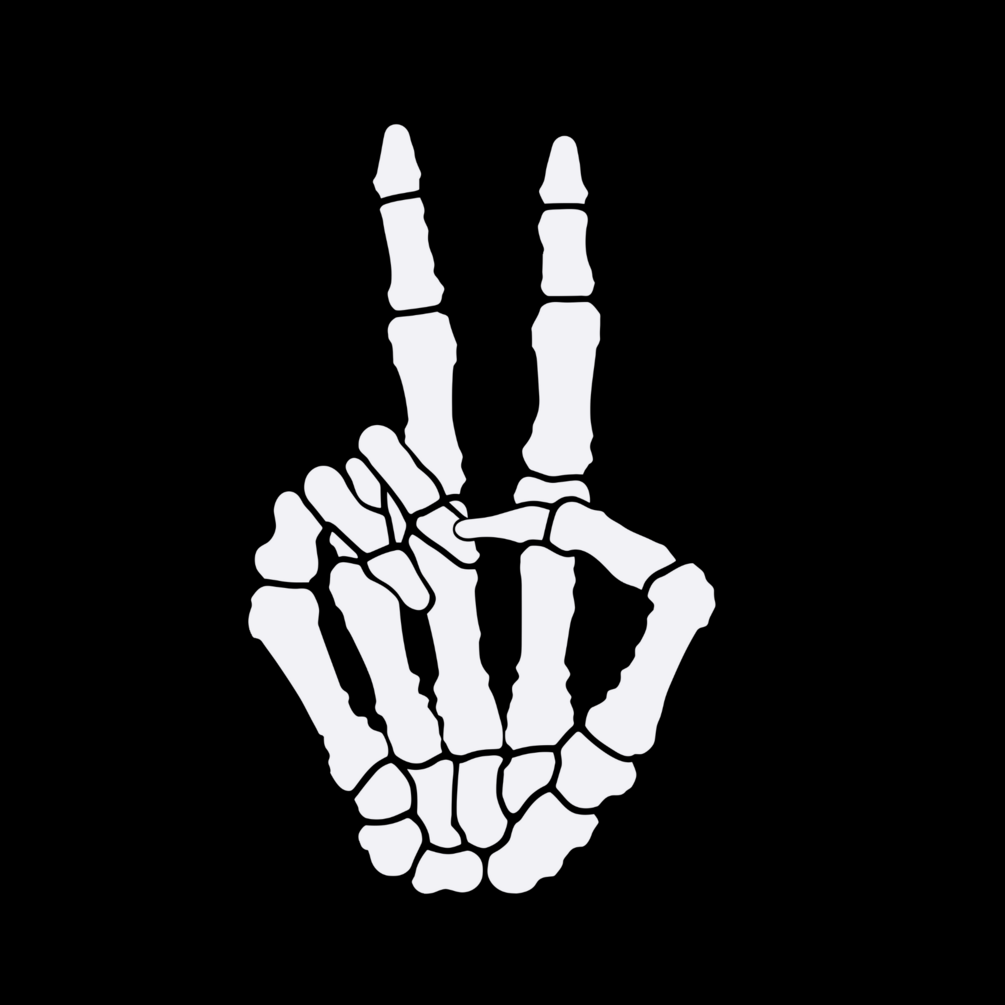Cool Skeleton Hand SVG, Skeleton Peace Hand Design, Halloween Graphic ...