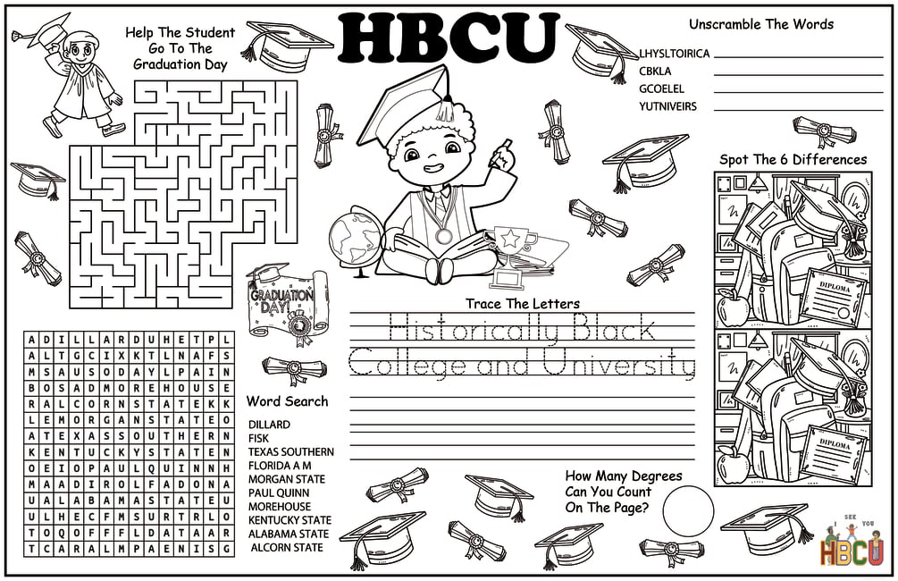 HBCU Activity Placemat