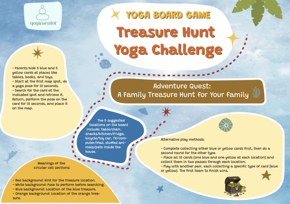 Yoga board game - Treasure Hunt Yoga Challenge