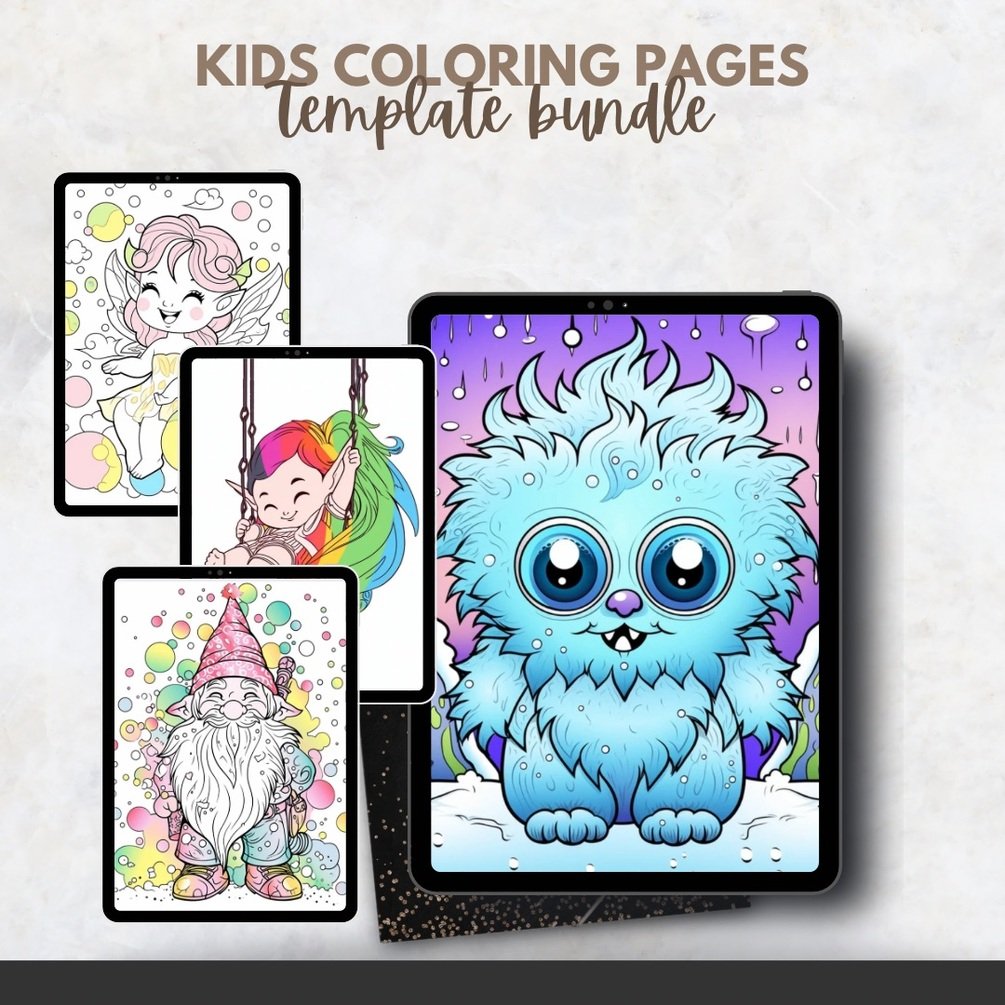 4 BUNDLES OF KIDS COLORING IMAGES