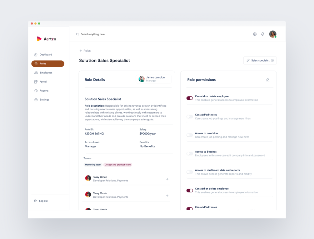 HR WEB APP - INTEGRATING ROLES AND PERMISSIONS
