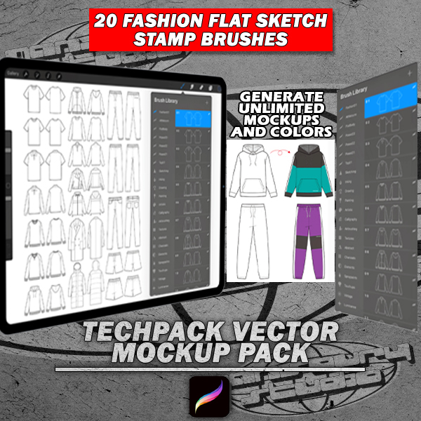 Fashion Flat Sketch Set for Procreate