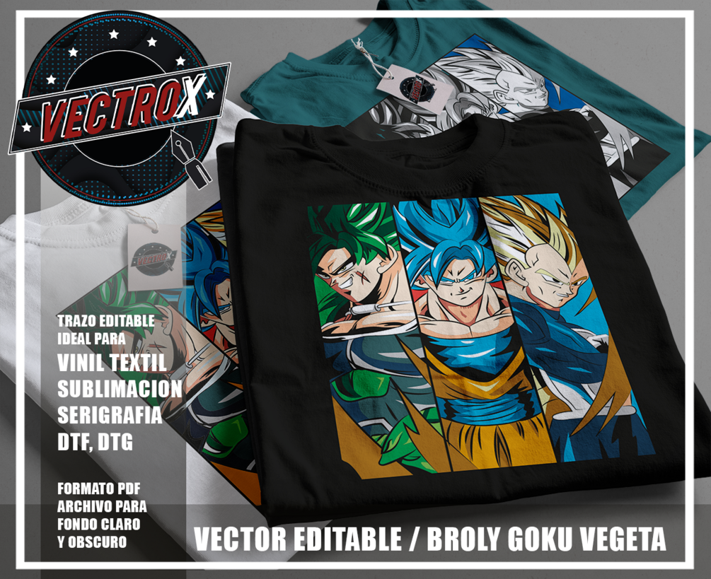 Vector Editable - Broly Goku Vegeta
