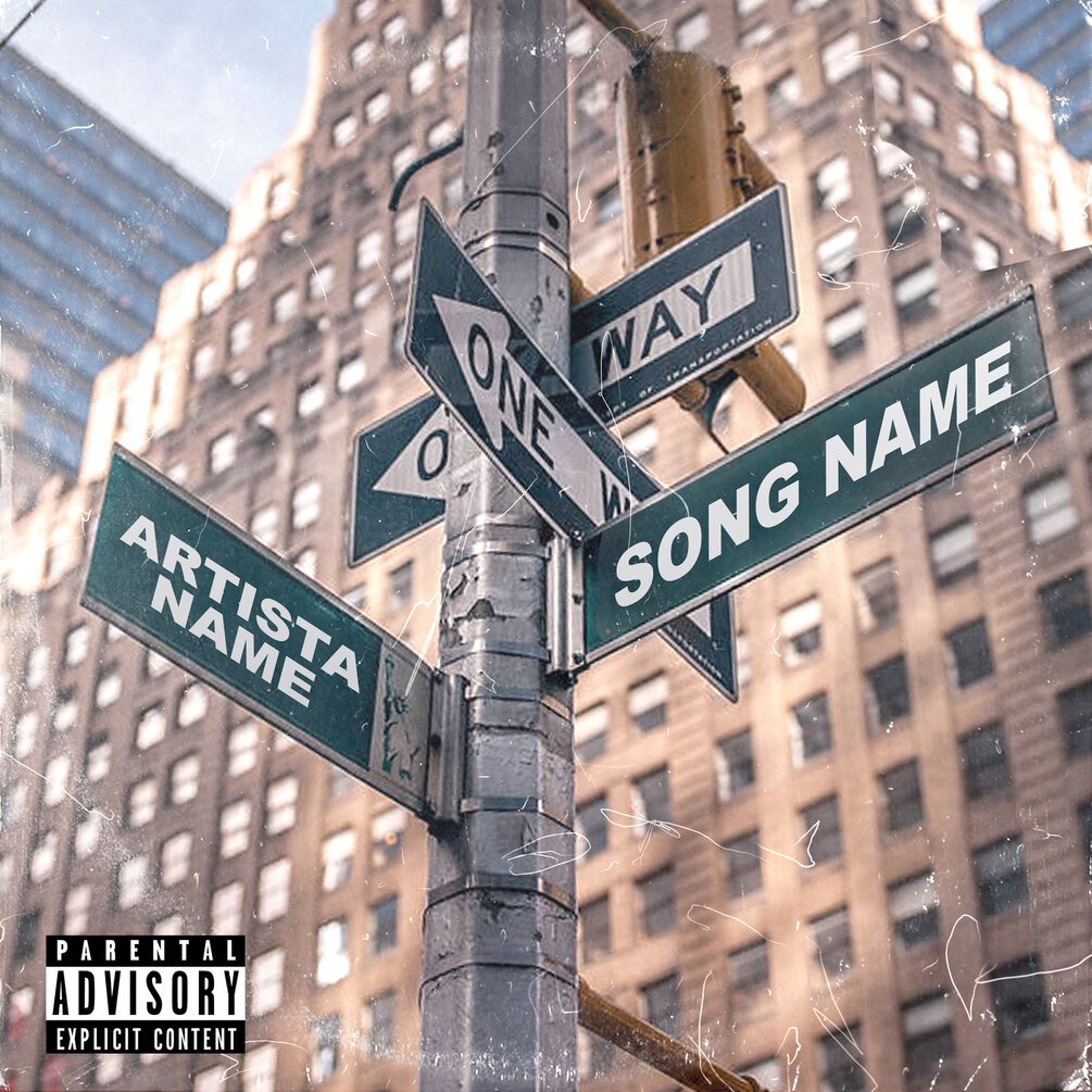 Street Sign Rap Album Cover Art Template