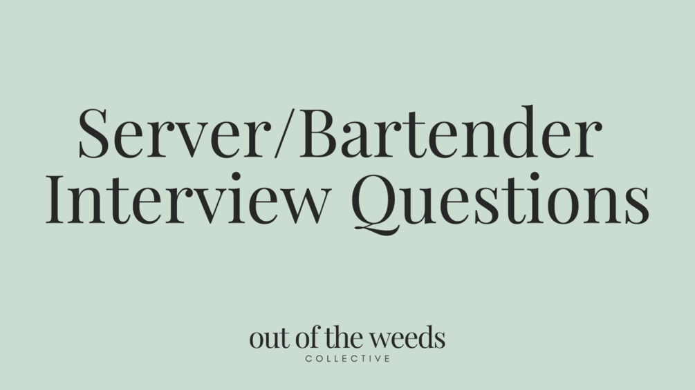 Server/Bartender Interview Questions