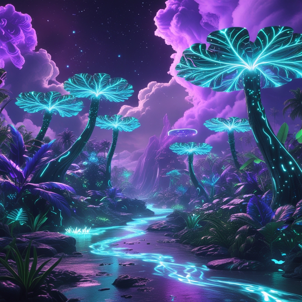 Neon Jungle Dreamscapes – Vaporwave Sci-Fi Wallpapers (4K)Dreamscapes