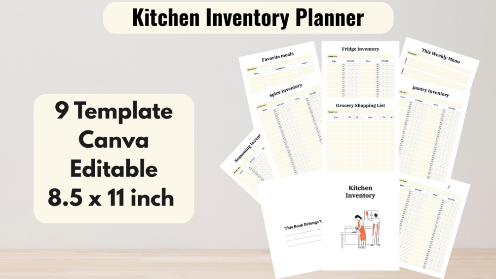 Editable Kitchen Inventory Planner Template – Printable Meal Planning ...