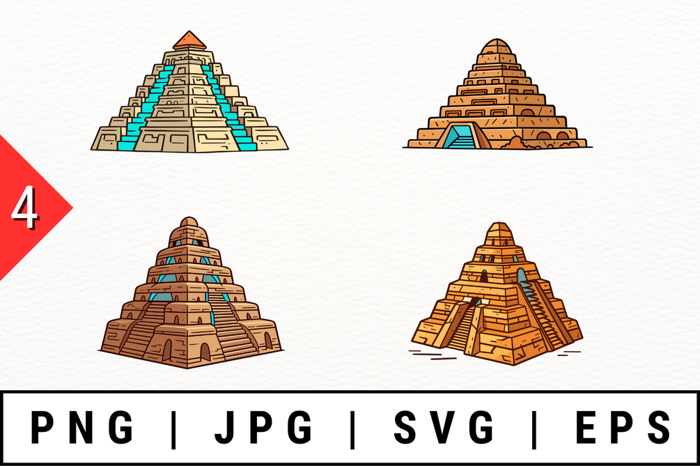 Ancient Pyramids SVG Vector Art