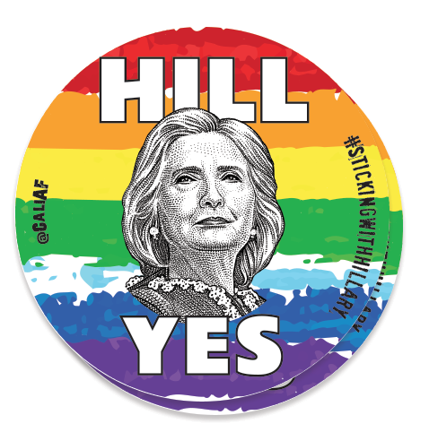 2 Custom Hillary Stickers