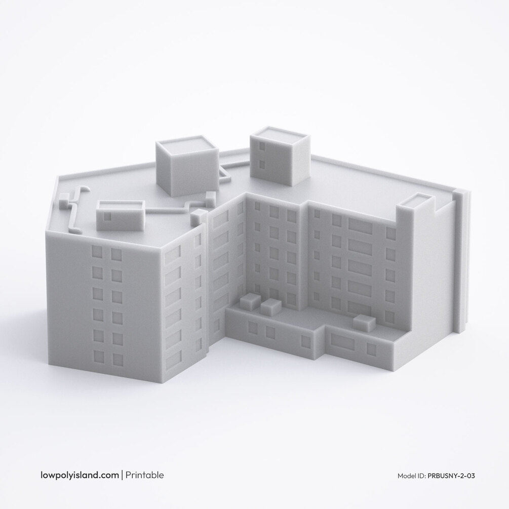 Miniature Building Printable 3D Model (PRBUSNY-2-03)