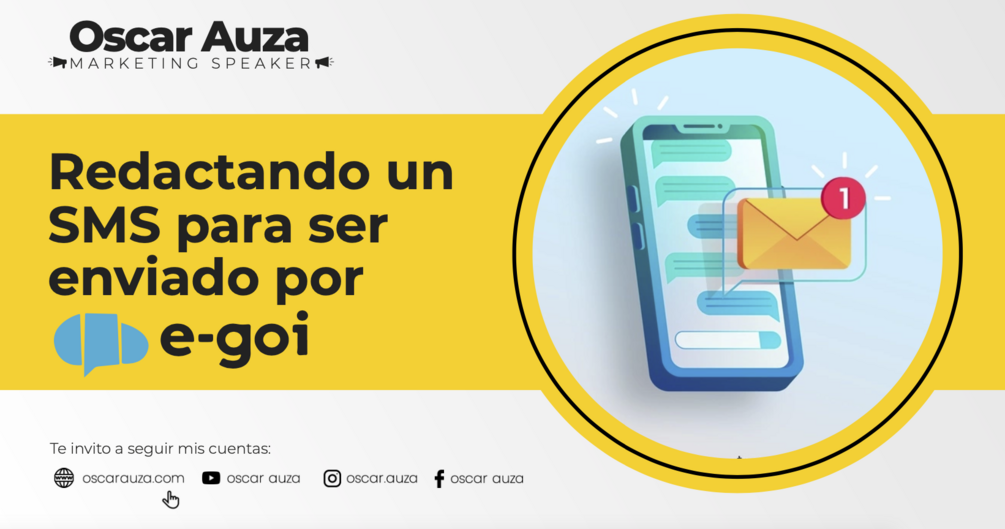 Redacta un SMS para ser enviado por e-goi