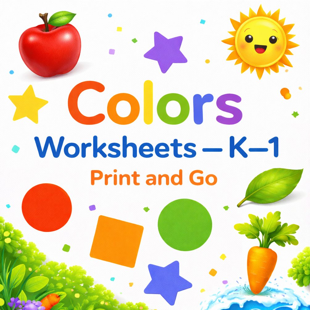 Colors Worksheets Mini Pack – K–1 | Print & Go