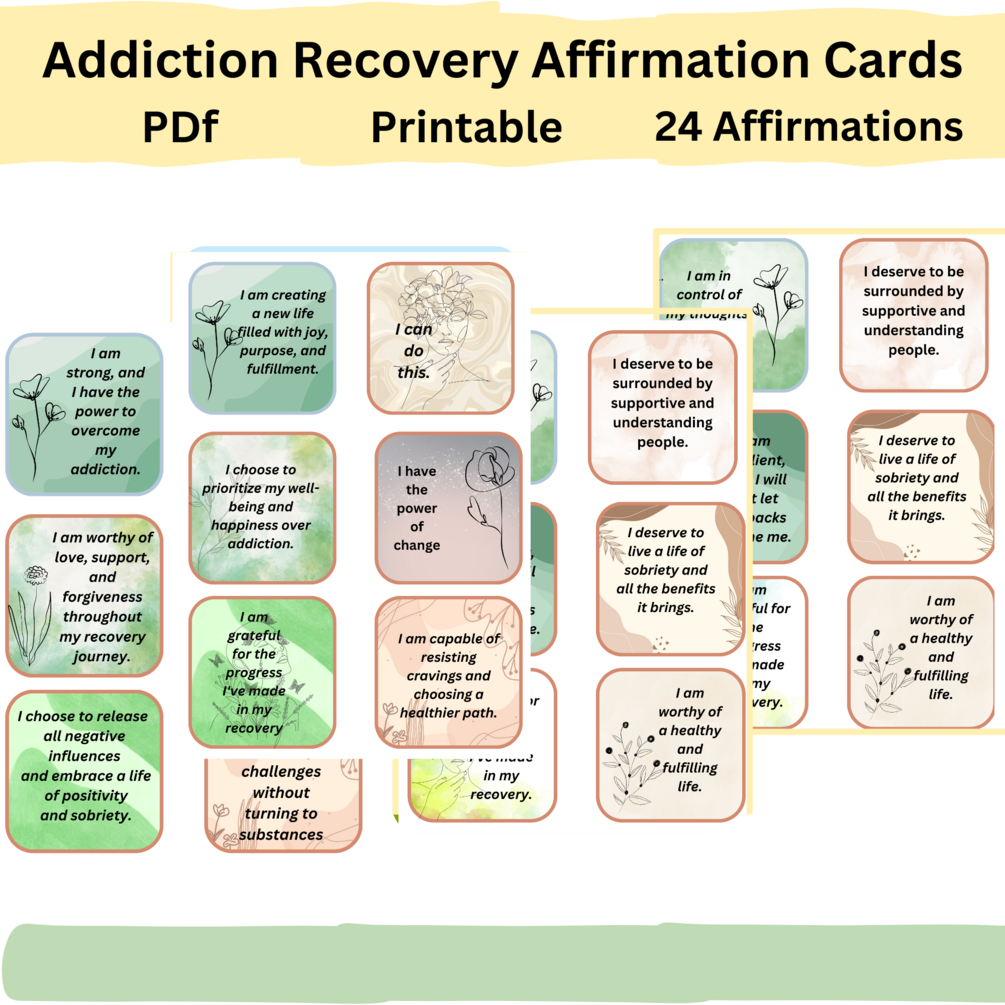Affirmation cards for addiction recovery
