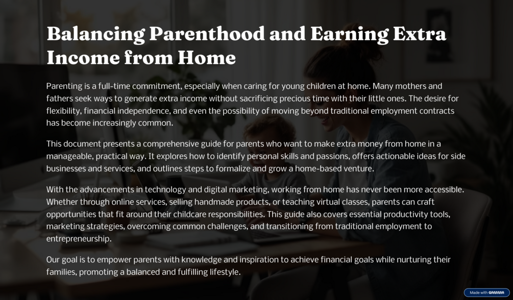 Balancing Parenthood and Earning Extra Income from Home