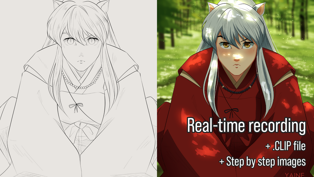 InuYasha - Real-time Recording (1h25) + .CLIP file + Step-by-step ...