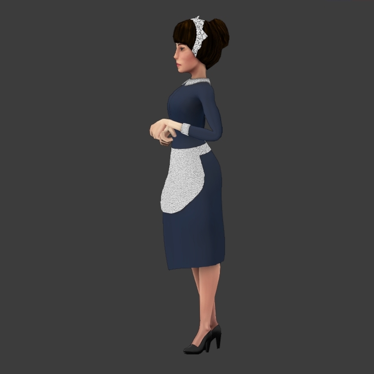 Character Waitress Lowpoly rigged