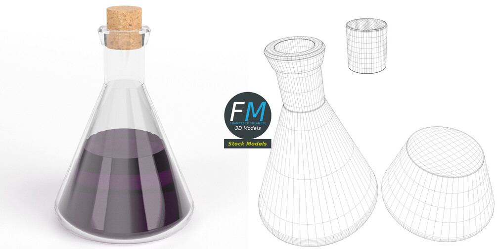 3D MODEL - Conical potion flask