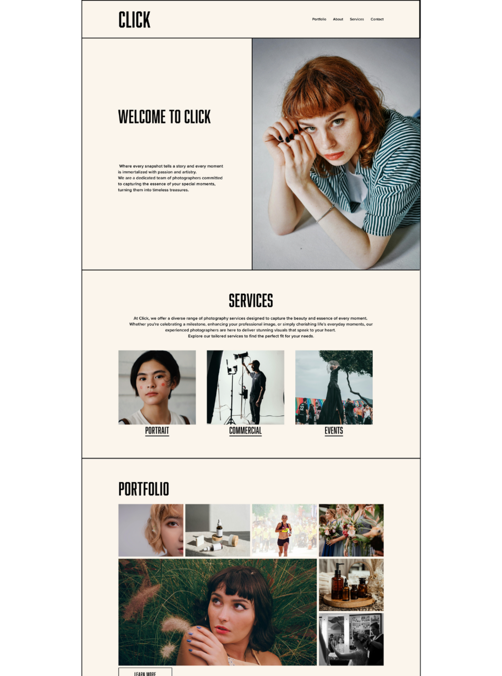 CLICK-Photography Squarespace template