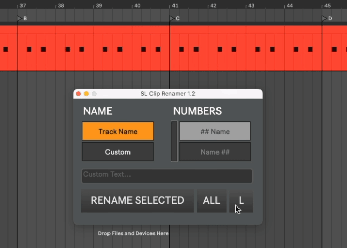 SL Clip Renamer 2.0 - Ableton Live - Max for Live device - max4live