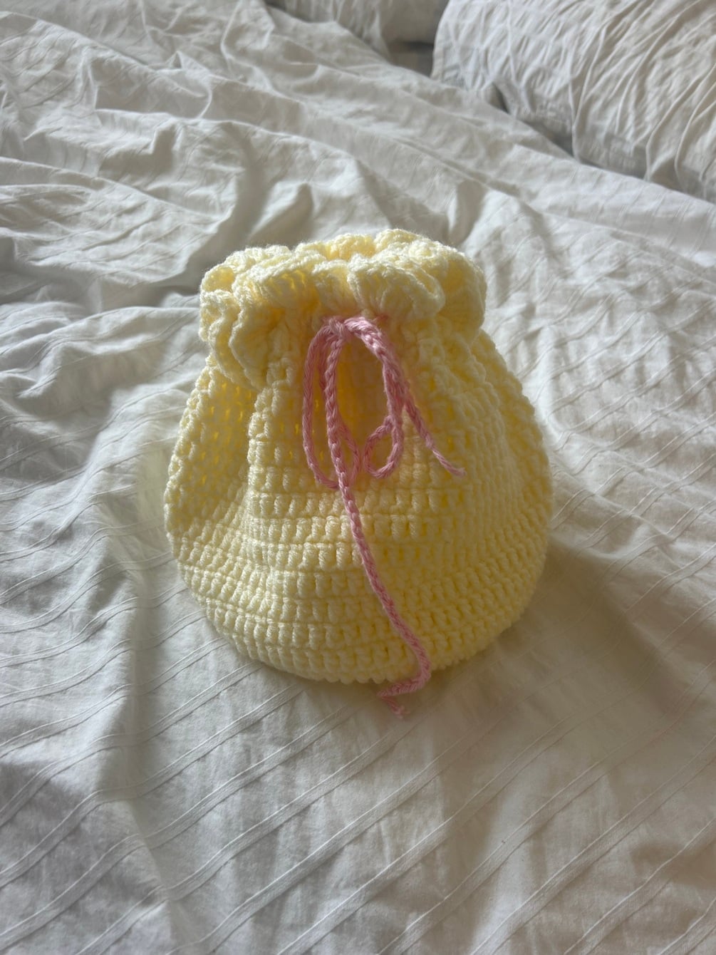 Bucket Drawstring Bag Crochet Pattern
