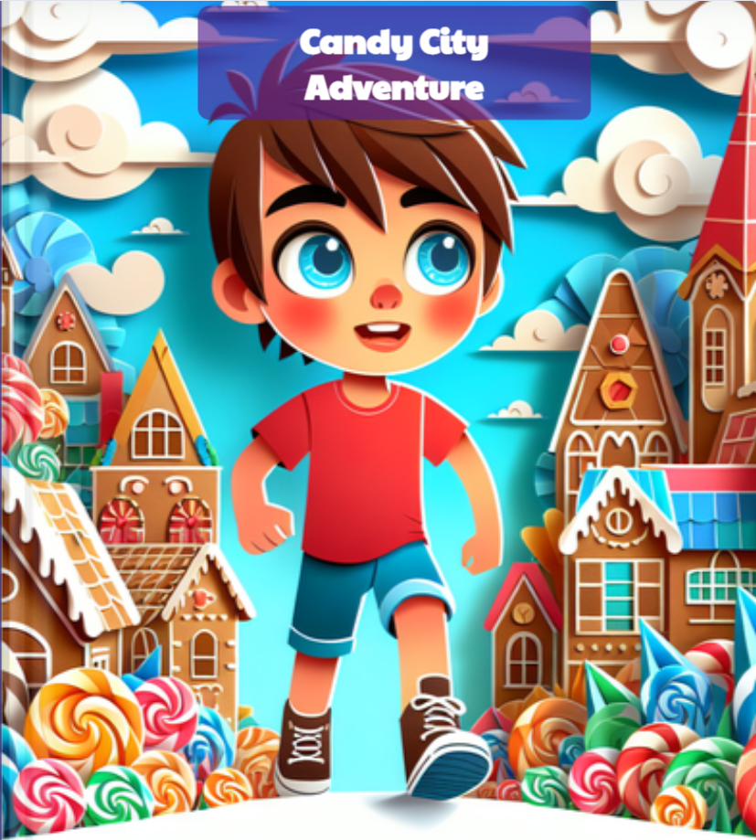 candy city adventure-story kids