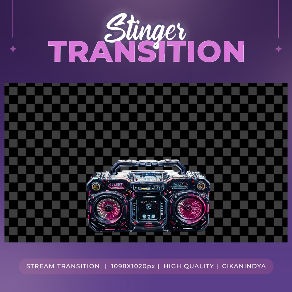 Retro Beat Animated Stinger Transition | Neon Boombox FX for Streamers ...