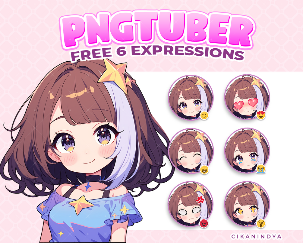PNG Tuber | Bring Your Stream to Life with a Cute PNG Tuber Girl Star ...