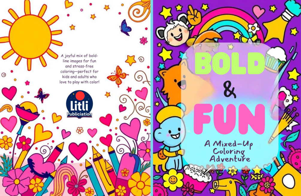 A Joyful Collection of Whimsical Bold-Line Drawings to Color for Kids ...