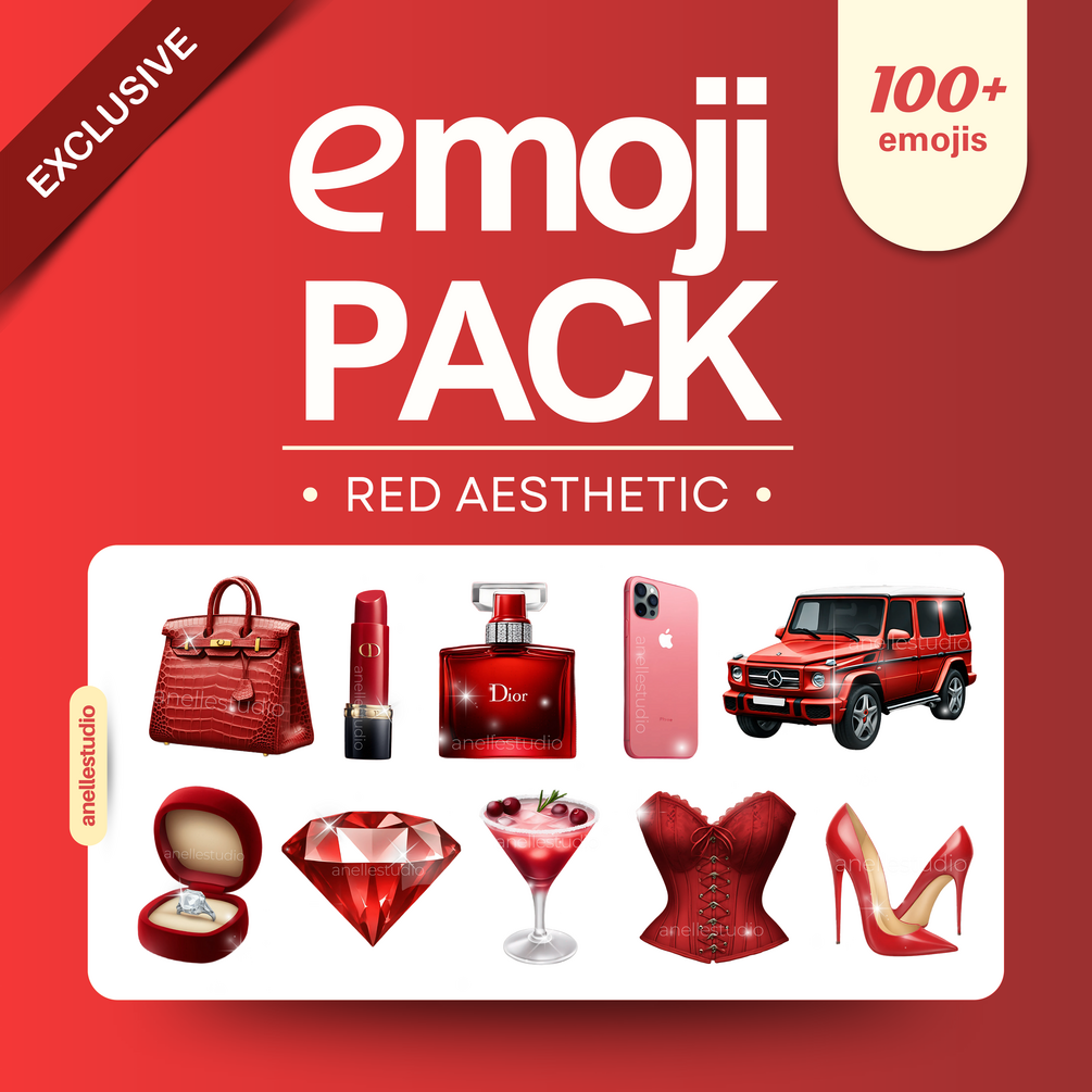 iOS 18 Red Aesthetic Emoji Stickers Pack | High-Quality PNG Stickers ...