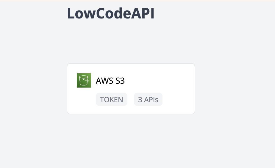 LowCodeAPI AWS S3 API