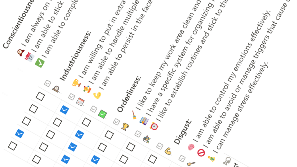Psychometric Trait Tracker Notion Template