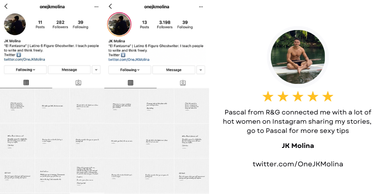 50000 Active IG Followers in 30 days. Over 60% USA Demographic