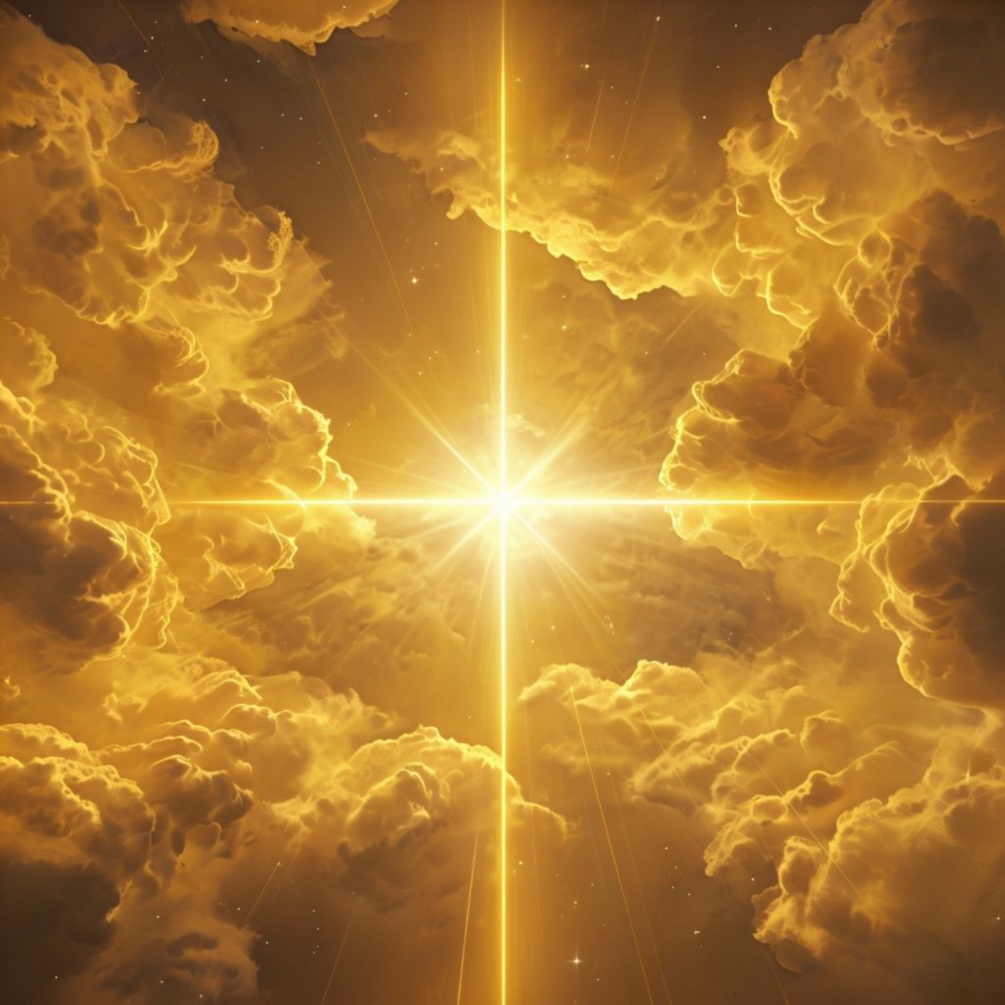Digital Image Picture for Wallpaper Background or Wall Art Divine Cross in Golden Clouds INSTANT ...