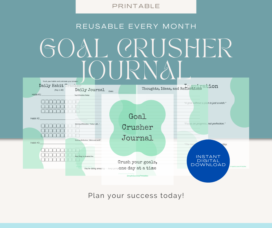 Goal Crusher Journal – Daily Planner for Productivity & Habits