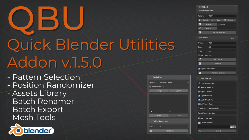 QBU Addon - Quick Blender Utilities