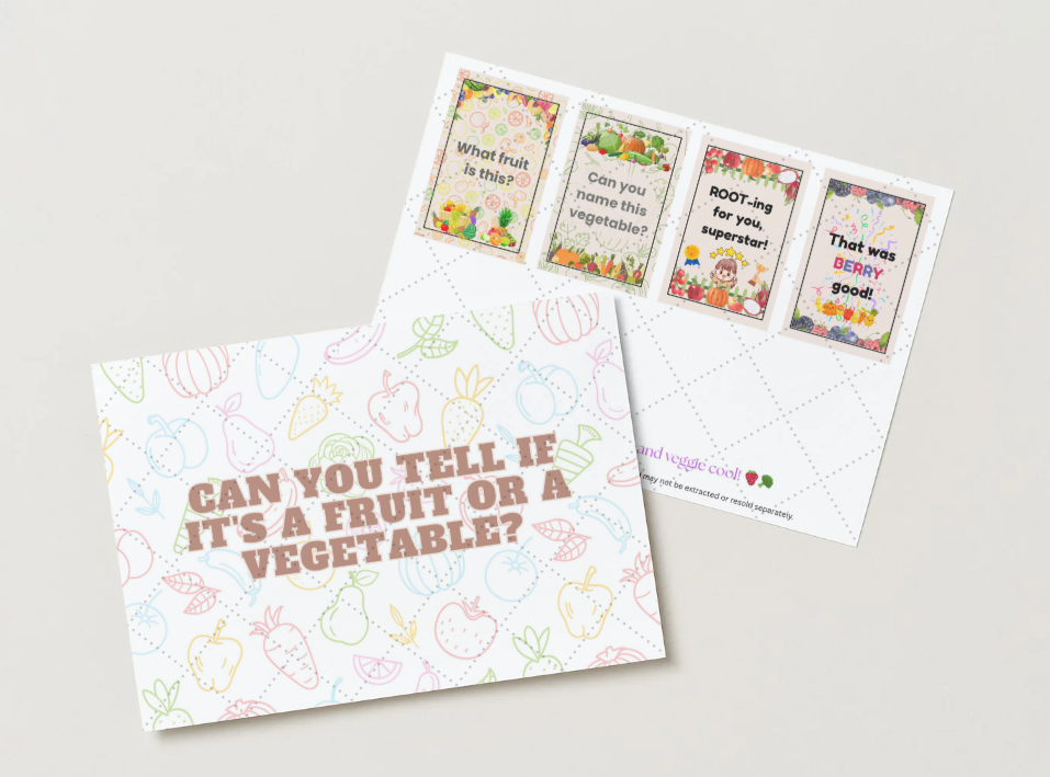 Fruits & Vegetables Flashcards – Mixed Set Printable