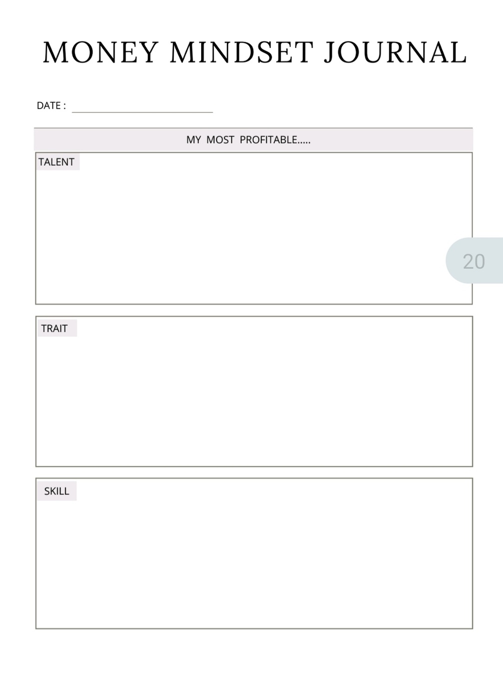 Money Mindset Journal