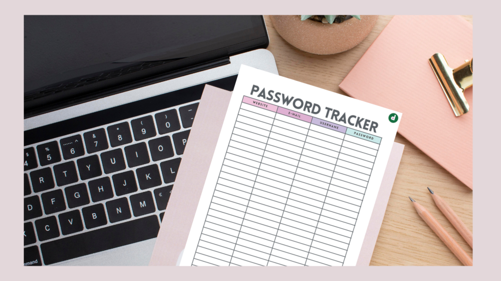 Password Tracker A4 | Printable Template