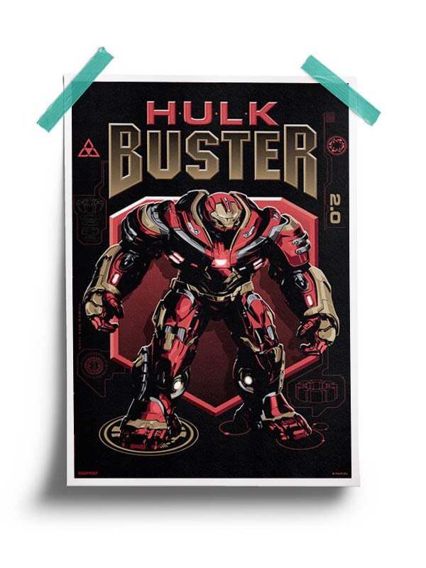 HULK BUSTER - MARVEL OFFICIAL POSTER 12" X 18" MATTE FINISH