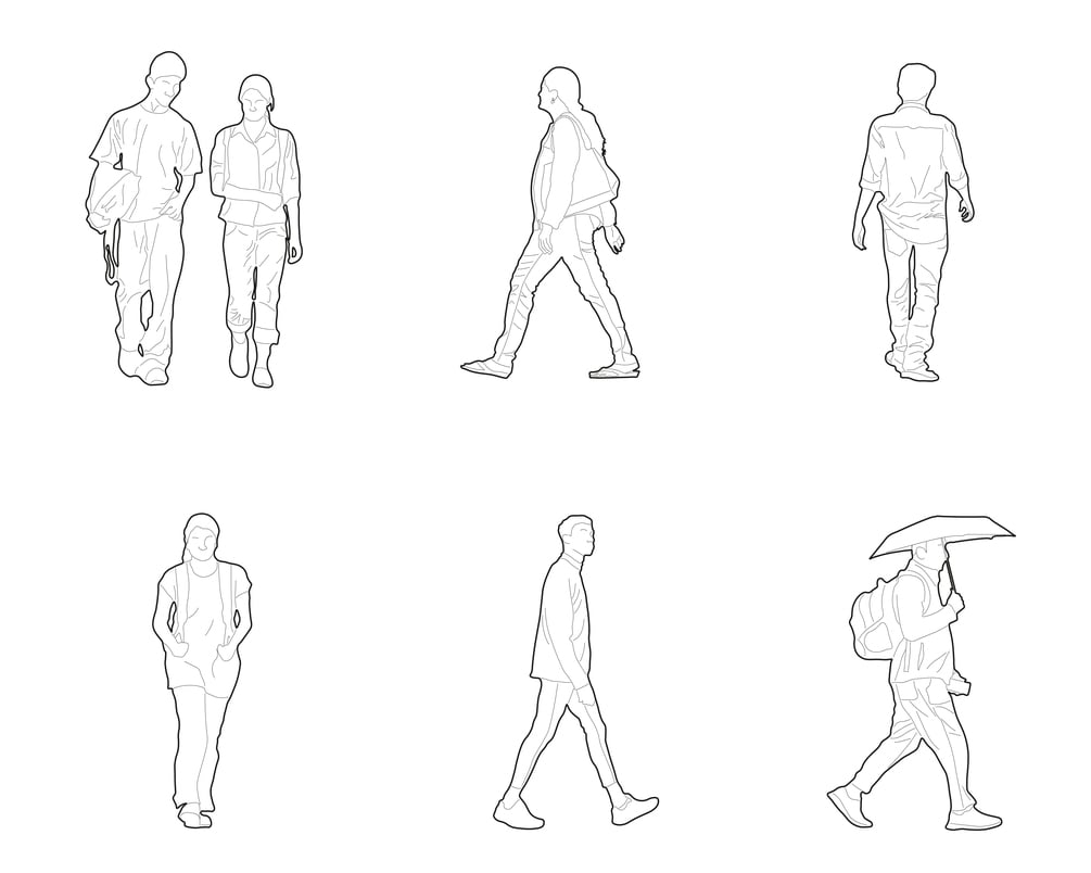 People Walking Poses