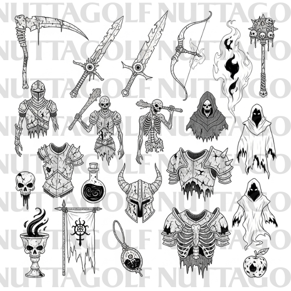 250 Undead Weapons Pack | Dark Fantasy Game Assets | High-res PNGs with ...