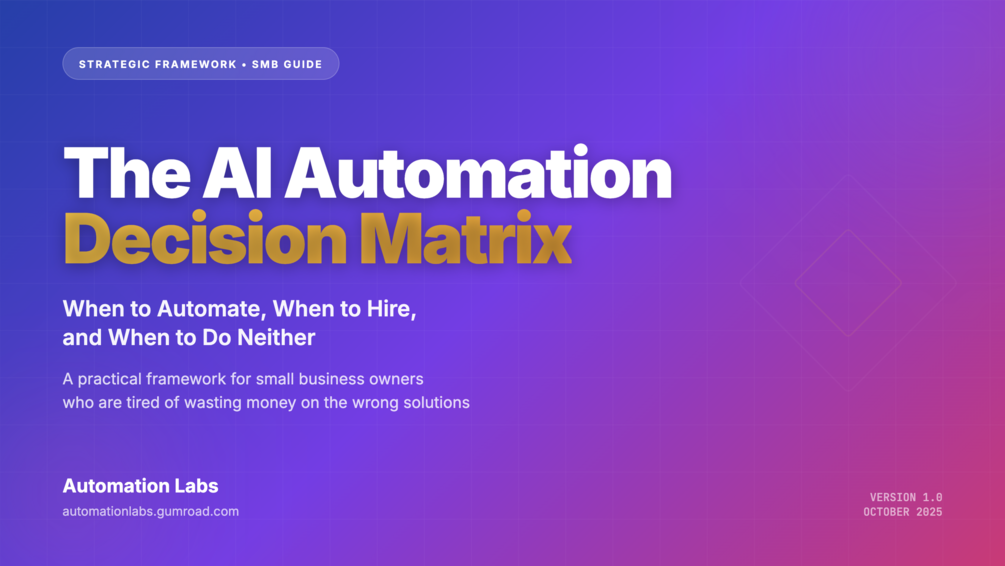 The AI Automation Decision Matrix - When to Automate, When to Hire, and ...