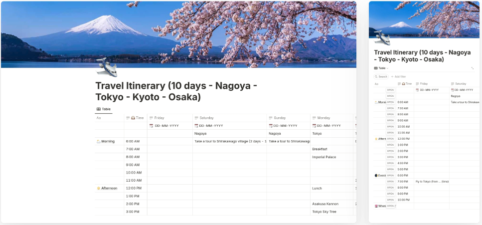 [Notion Template] Japan Travel Planner
